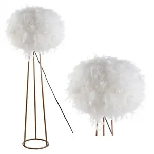 JONATHAN Y Stork Feather Metal Led Floor Lamp - Gold