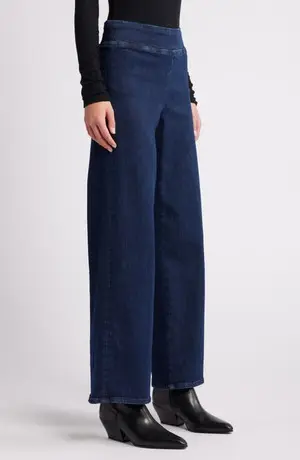 FRAME Jet Set Slim Palazzo Pull-on Jeans