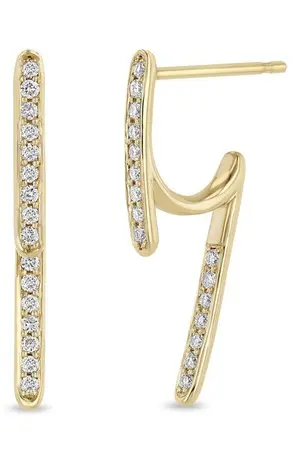 ZOE CHICCO Zoë Chicco Talon Diamond Hoop Earrings