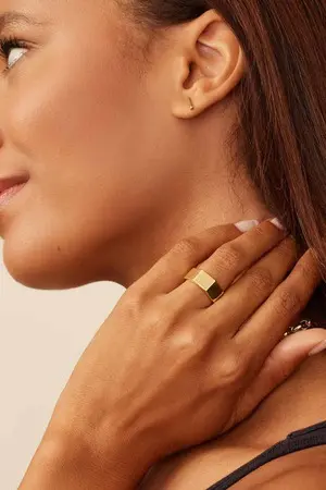 ORADINA 14k Gold Bold Bolt Ring