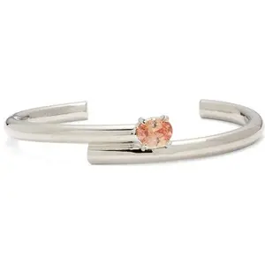 Lady Grey Verge Bypass Cuff Bracelet - Silver/ Peach