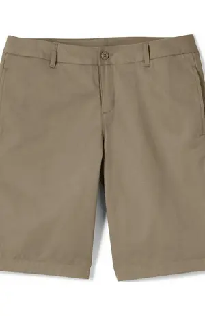 LANDS' END Young Plain Front Blend Chino Shorts - Khaki