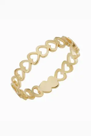 ORADINA 14k Gold Heart Eternity Ring - Yellow Gold