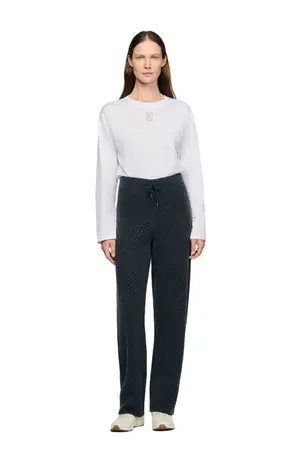 Sandro Knit Rhinestone Trousers - Charcoal Grey