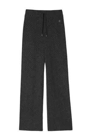 Sandro Knit Rhinestone Trousers - Charcoal Grey