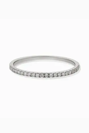 ORADINA 14k Gold Diamond Stack Ring - White Gold