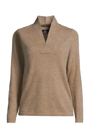 LANDS' END Cashmere Shawl Neck Sweater