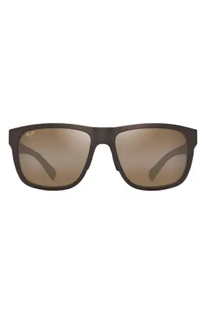 Maui Jim Puakea 57mm Square Sunglasses - Matte Brown