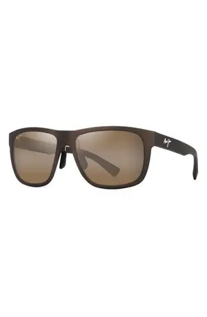 Maui Jim Puakea 57mm Square Sunglasses - Matte Brown