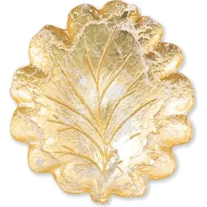 VIETRI Moon Glass Leaf Salad Plate - Gold