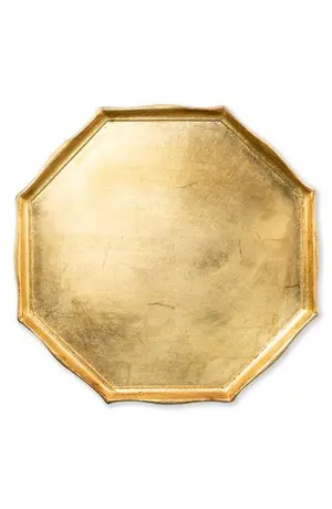 VIETRI Florentine Wood Octagonal Tray - Gold