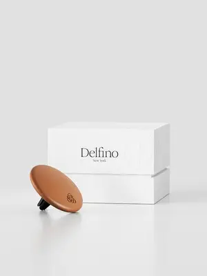 DELFINO Sage Camel Lambskin Car Diffuser And Insert