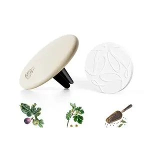DELFINO Fig Cream Lambskin Car Diffuser And Insert - Tesla