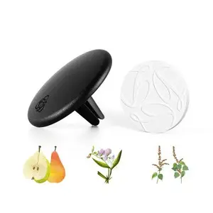 DELFINO Freesia Black Lambskin Car Diffuser And Insert - Tesla