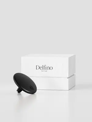 DELFINO Sage Black Lambskin Car Diffuser And Insert