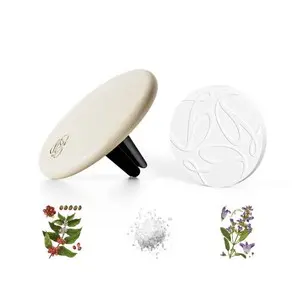 DELFINO Sage Cream Lambskin Car Diffuser And Insert - Tesla