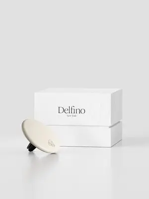 DELFINO Sage Cream Lambskin Car Diffuser And Insert