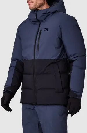 OUTDOOR RESEARCH Snowcrew 700 Fill Power Down Hooded Jacket - Atlantic/black