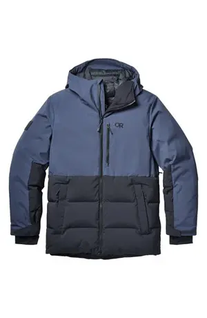 OUTDOOR RESEARCH Snowcrew 700 Fill Power Down Hooded Jacket - Atlantic/black