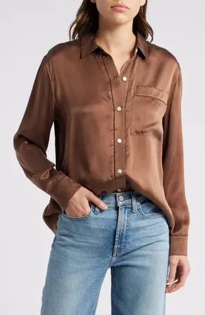 Rails Oak Satin Shirt