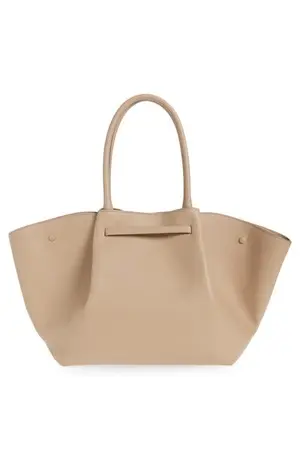 DEMELLIER New York East/west Leather Tote - Light Taupe