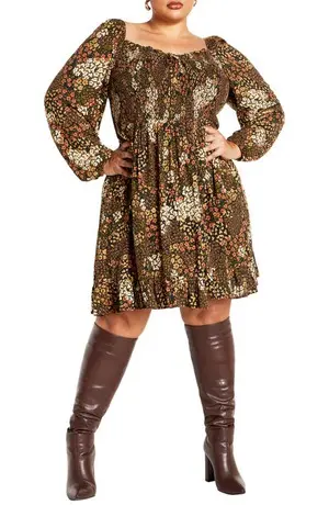 City Chic Tilly Floral Print Minidress