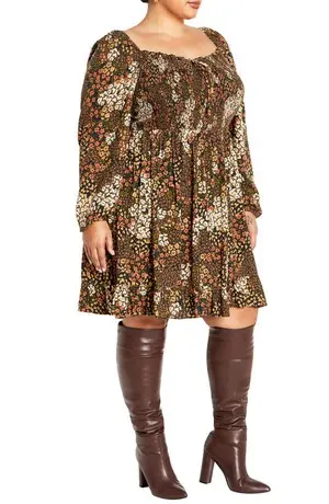 City Chic Tilly Floral Print Minidress