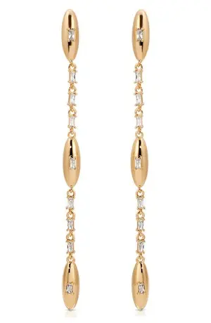 Ettika Oval Dome Linear Drop Earrings