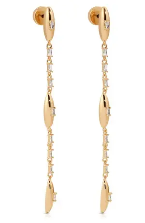 Ettika Oval Dome Linear Drop Earrings