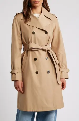 Via Spiga Water Resistant Cotton-blend Trench Coat - Camel