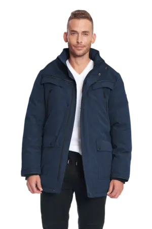 ALPINE NORTH Vegan Down Winter Parka With Removable Faux Fur - Navy