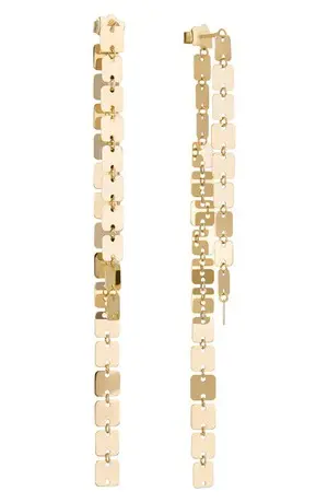 Lana Jewelry 14k Gold Square Chain Ear Jackets - Yellow Gold
