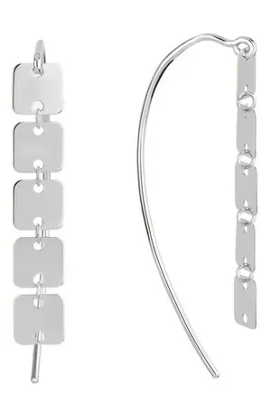 Lana Jewelry 14k Gold Square Linear Drop Earrings - White Gold