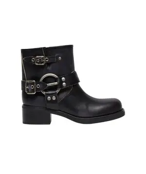 Miu Miu Vintage-style Leather Ankle Boots - One-color