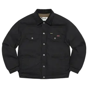 Supreme X Schott Canvas Down Trucker Jacket - Black