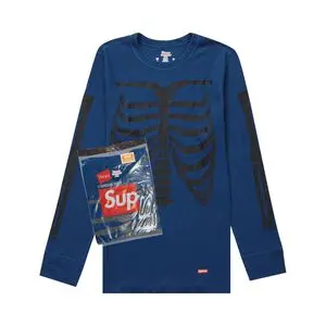 Supreme X Hanes Bones Thermal Crew - Blue