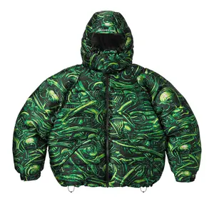 Supreme H.r. Giger Jacquard Down Puffer Jacket - Green