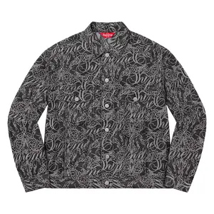Supreme Script Jacquard Denim Trucker Jacket