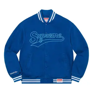Supreme X Mitchell & Ness Doughboy Twill Varsity Jacket - Blue