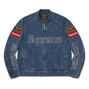Supreme X Vanson Leathers X Cordura Denim Jacket - Blue