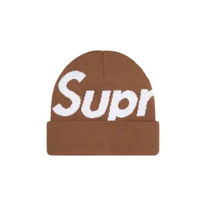 Supreme Big Logo Beanie - Brown
