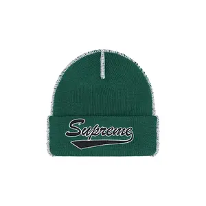 Supreme Contrast Stitch Beanie - Green