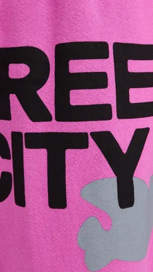 FREECITY Lightweight French Terry Sweatpants With Logo Print - Tokyo Pink/red