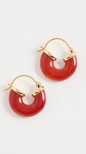 Anni Lu Petit Swell Hoop Earrings - Bright Red