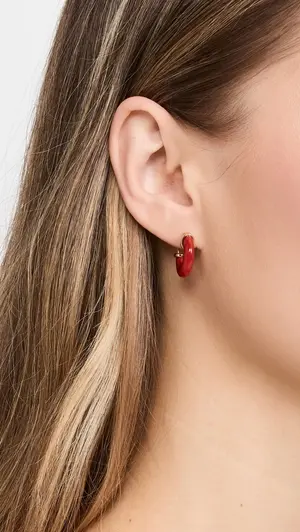 Anni Lu Petit Swell Hoop Earrings - Bright Red