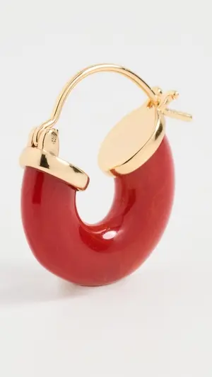 Anni Lu Petit Swell Hoop Earrings - Bright Red