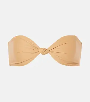 SAME Same Gathered Bandeau Bikini Top Beige