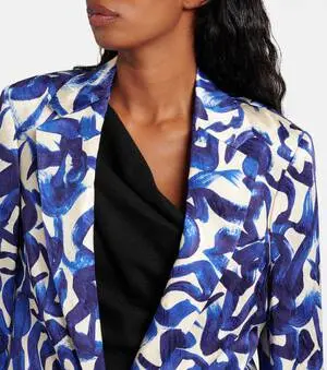 Dries Van Noten Printed Blazer - Blue