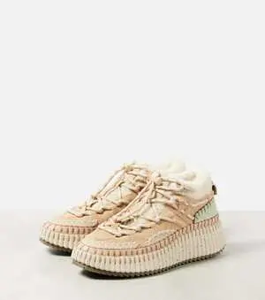 Chloé Shearling-lined Suede Sneakers