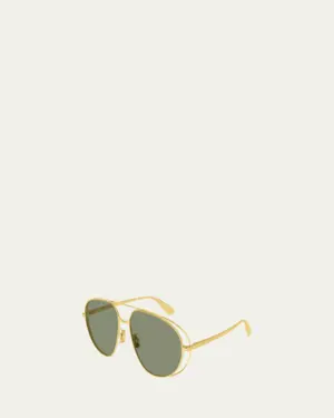 Bottega Veneta Cutout Aviator Sunglasses